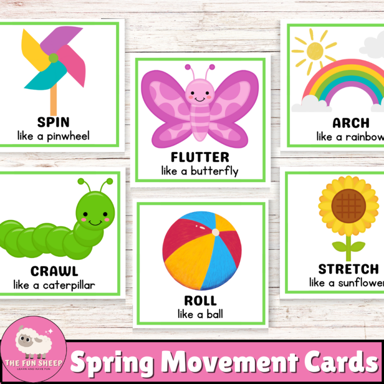 Spring Movement Cards | Printable Action Flashcards Brain Break ...