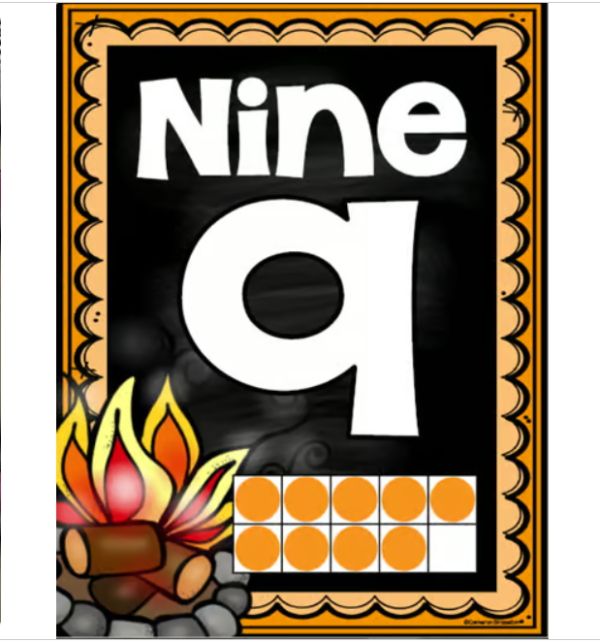Number Posters Signs 0-20 Ten Frames Camping Camp Out Theme | Made By ...
