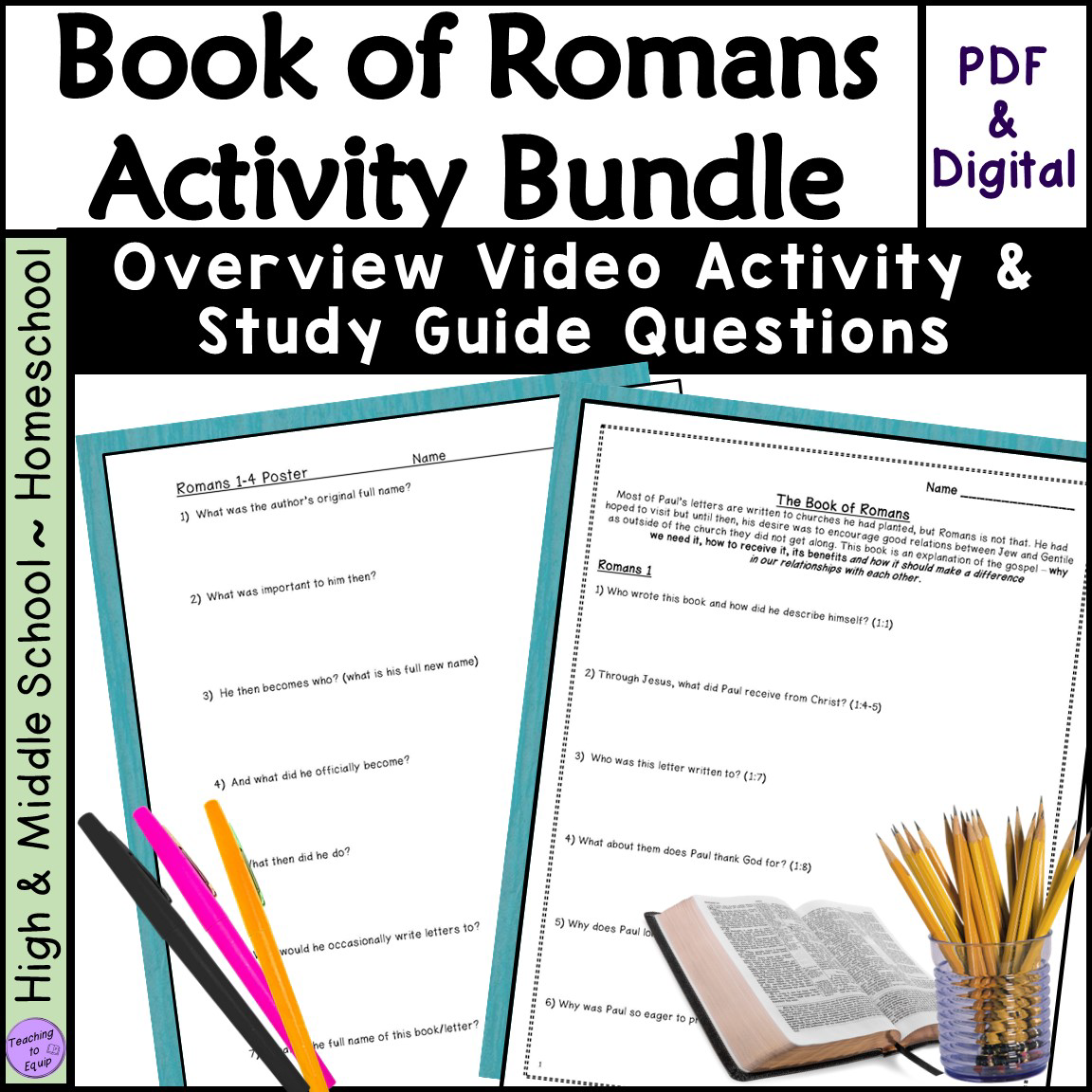Book of Romans Bible Study Activity BUNDLE | Made By Teachers