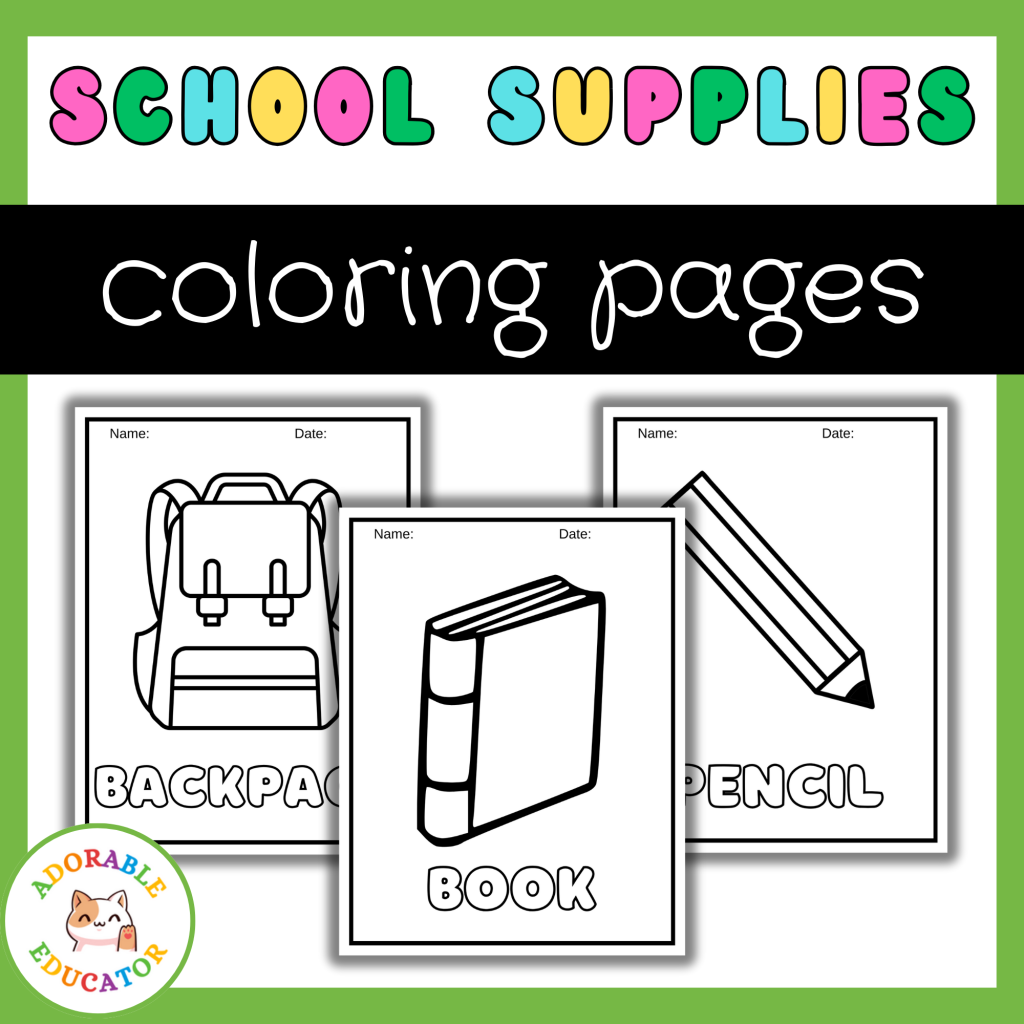 School Supplies Coloring Sheets | Back to School Coloring Pages - Made ...