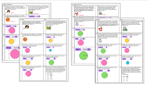 7th Math 7.GM.3.1, 7.GM.3.2 Circles - Area & Circum (Paper & Digital ...