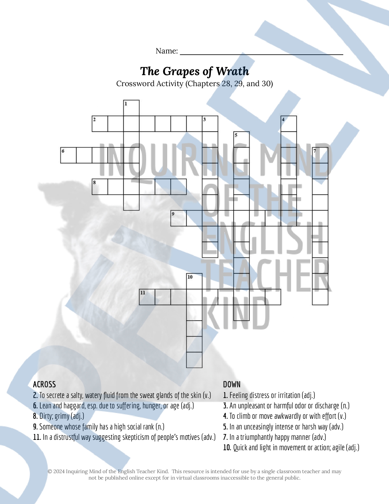 The Grapes of Wrath by John Steinbeck Vocabulary Games Bundle for High ...