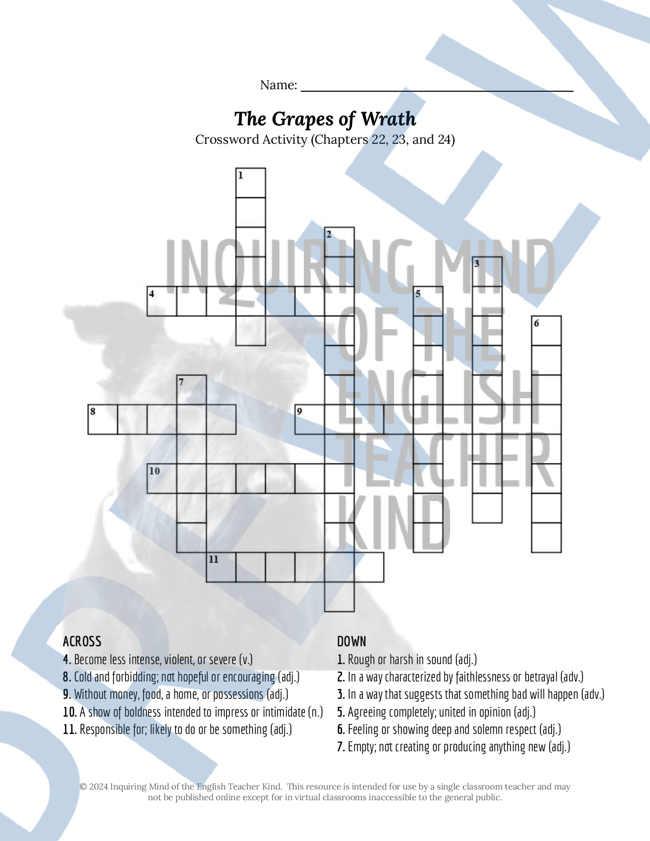 The Grapes of Wrath by John Steinbeck Vocabulary Games Bundle for High ...