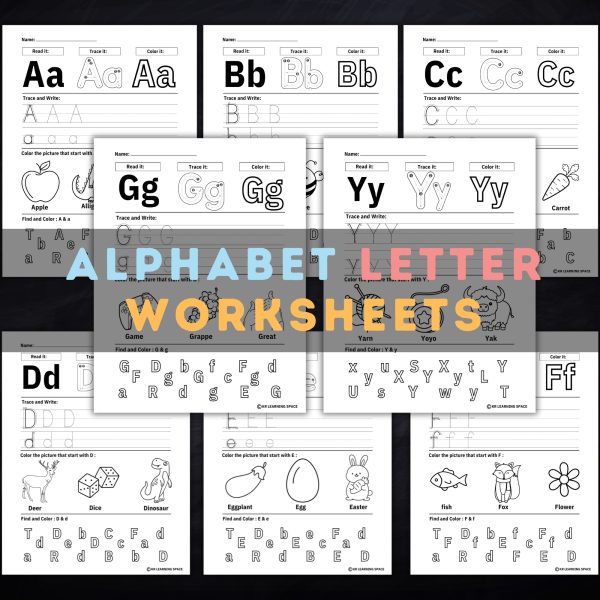 Alphabet Letter Worksheets | Letter Recognition, Sounds, Color ...