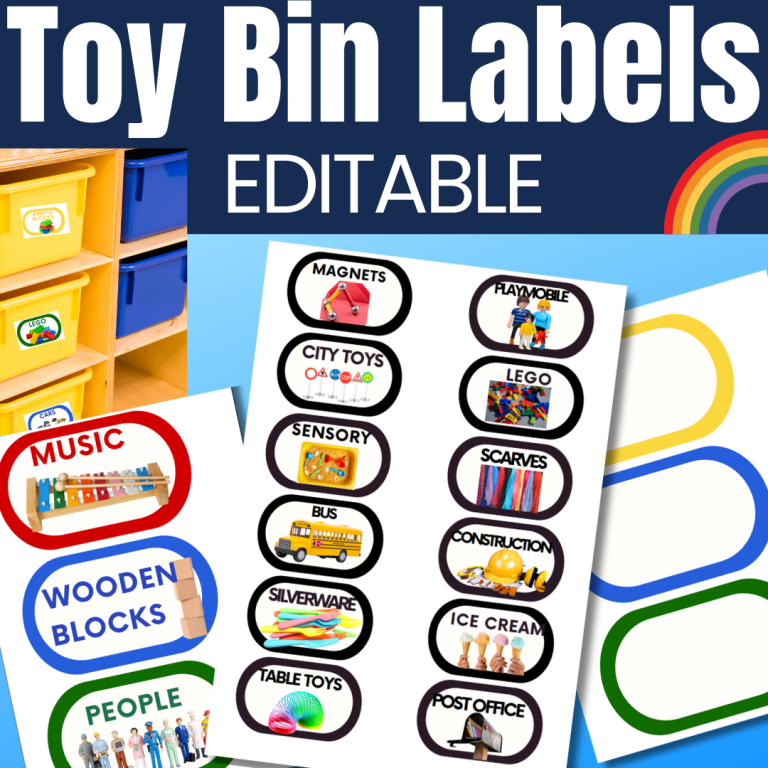 Editable Preschool Toy Bin Labels With Realistic Photos - Made By Teachers