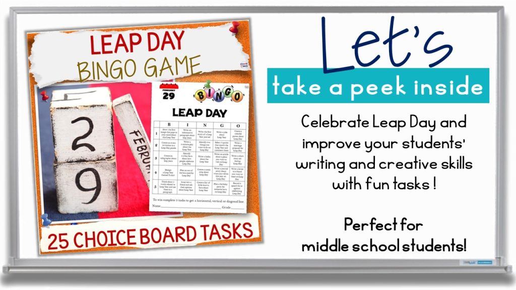 Leap Day 2024 Bingo Game, Leap Year NO PREP Fun Activities Choice Board ...
