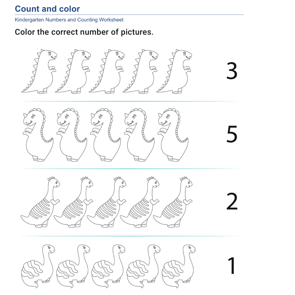 Kindergarten Counting and Number Recognition Worksheets | Made By Teachers