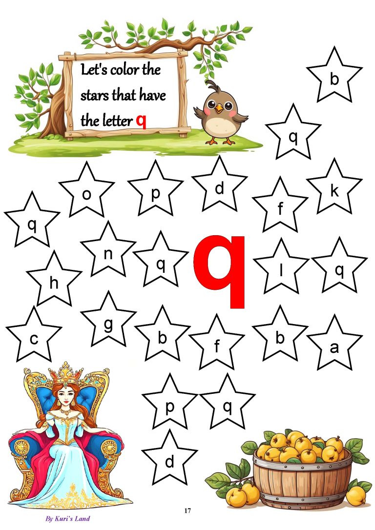 Printable Fun and Educational Alphabet Hunt Game - Find and Color Stars ...