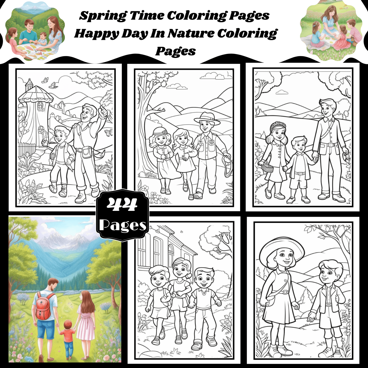 Spring Time Coloring Pages - Happy Day In Nature Coloring Pages | Made ...
