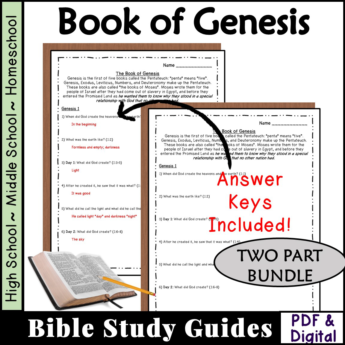 Genesis Bible Study Activity BUNDLE - Made By Teachers