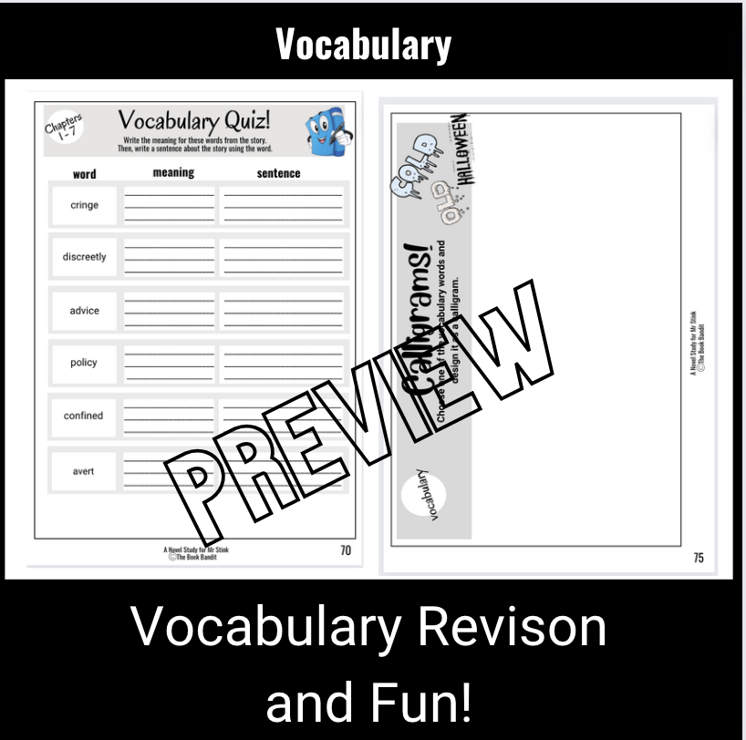 MR STINK Novel Study and Reading Comprehension Questions | Made By Teachers