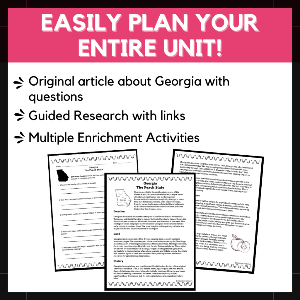 Georgia State Activities | US State Research and Informational Text ...