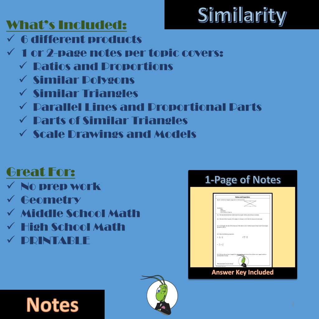 Proportions and Similarity Guided Notes for Geometry Unit 7 | Made By ...