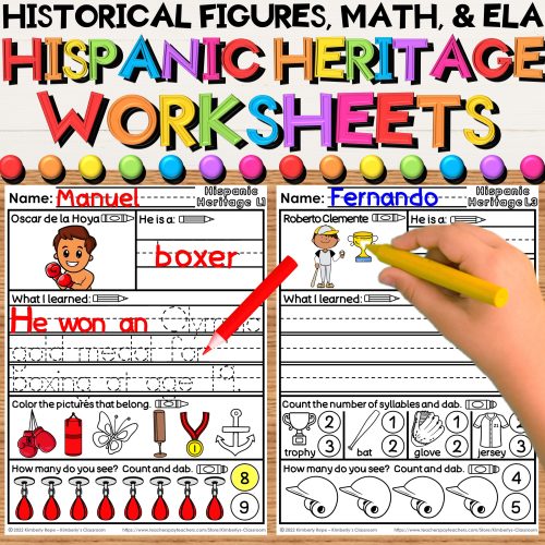 Hispanic Heritage Month Worksheets with English and Spanish Activities ...