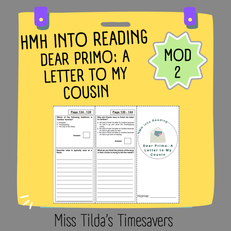 Dear Primo: A Letter to My Cousin - Grade 3 HMH into Reading | Made By ...