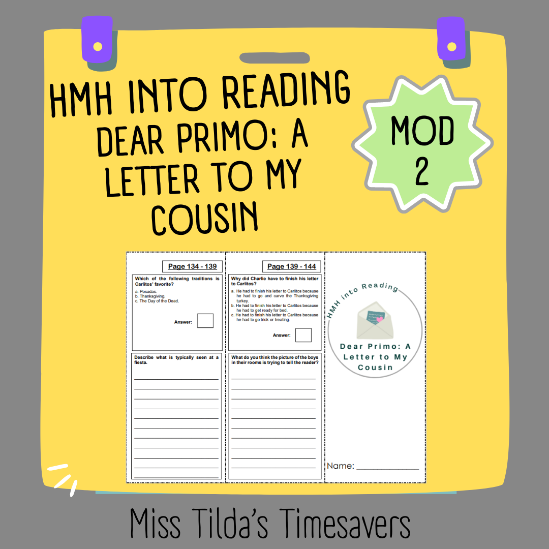 Dear Primo: A Letter to My Cousin - Grade 3 HMH into Reading | Made By ...