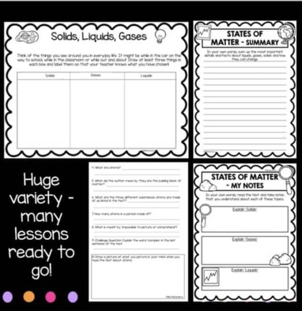 States Of Matter Worksheets - Solid, Liquid and Gases - Made By Teachers