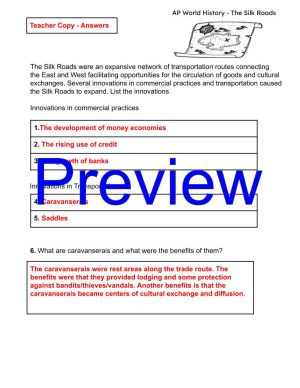 AP World History - Modern: Unit 2 Topic 2.1 The Silk Roads - Worksheets ...