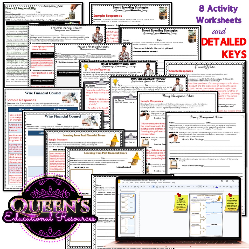 Financial Literacy Reading Passage and Activities | Financial ...