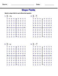 Calculus Worksheets - Drawing Slope Fields of differential equations ...