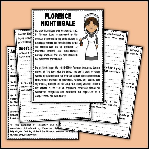 Women's History Month Florence Nightingale Reading Comprehension ...