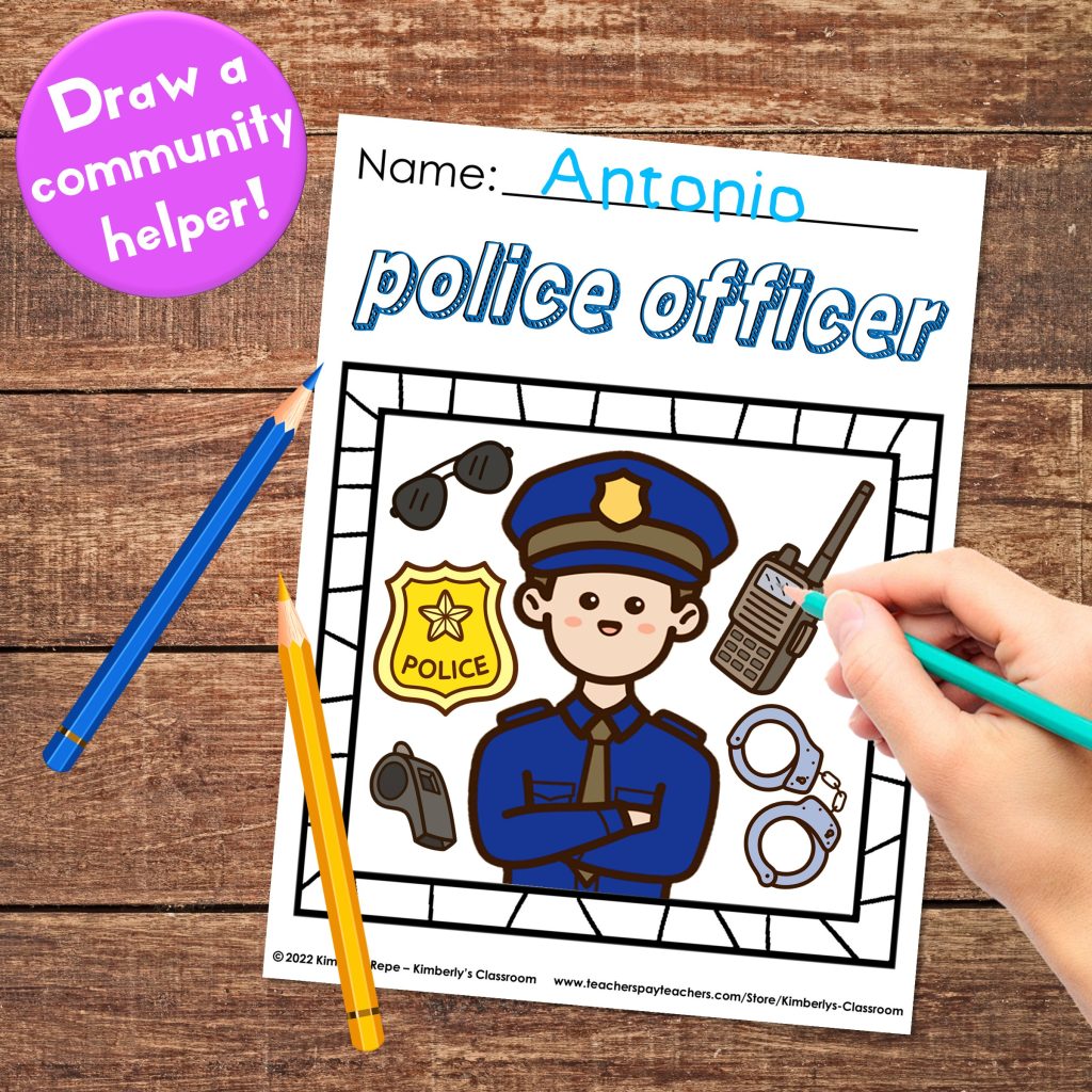 Community Helpers Coloring Sheets with Equipment Vocabulary for Job ...