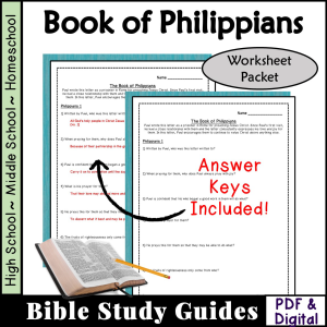 Bible Study Questions for Philippians worksheet packet | Made By Teachers