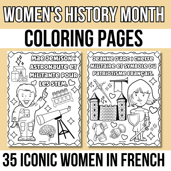Women's History Month Coloring Pages In French - March Coloring Sheets ...
