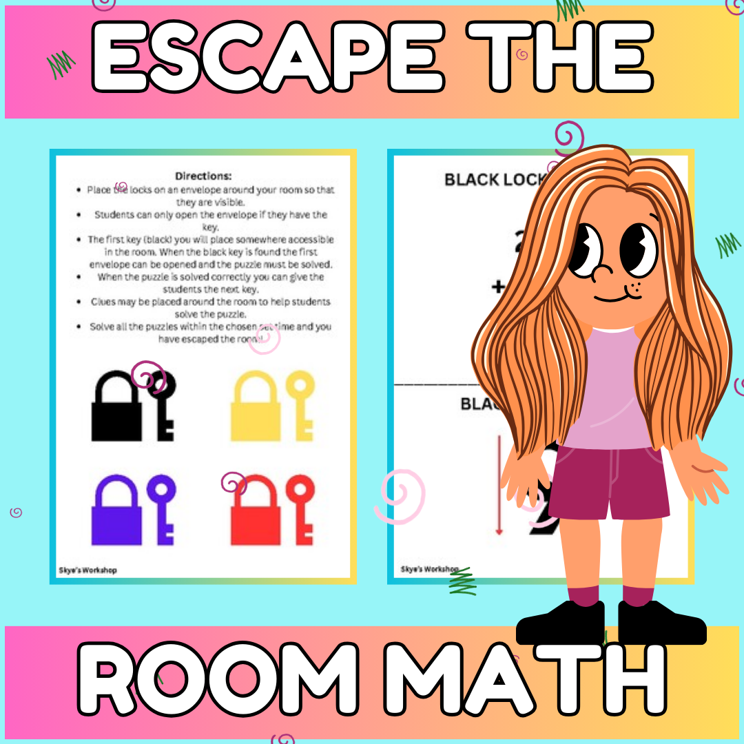 ESCAPE THE ROOM #7 (Subtraction, Multiplication, Division, Word ...