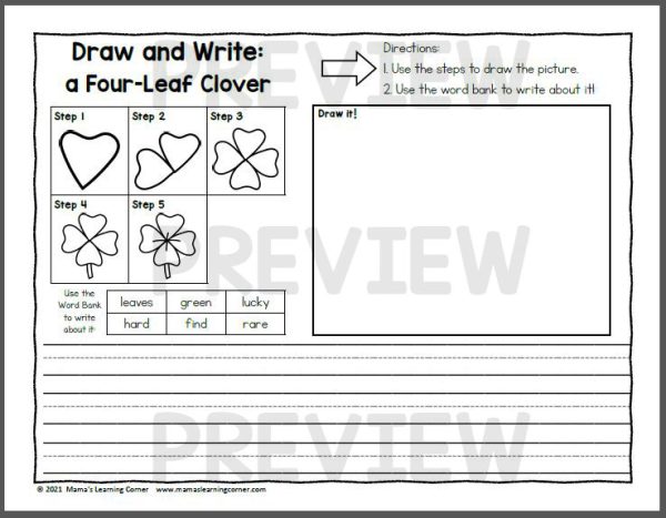 Directed Drawing March and St. Patrick's Day Worksheets - Made By Teachers