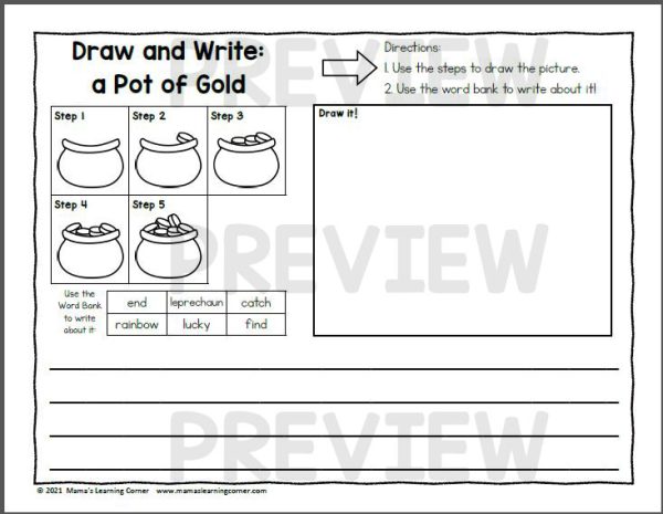 Directed Drawing March and St. Patrick's Day Worksheets - Made By Teachers
