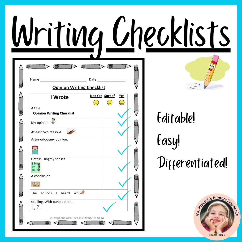 Editable Writing Revision Checklists- Fiction, Informational, Opinion ...