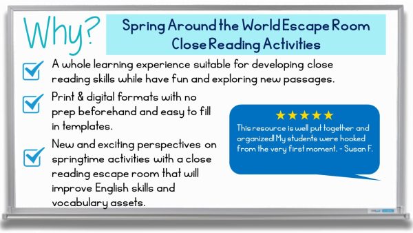 Spring Around the World Escape Room Close Reading Passage Comprehension ...