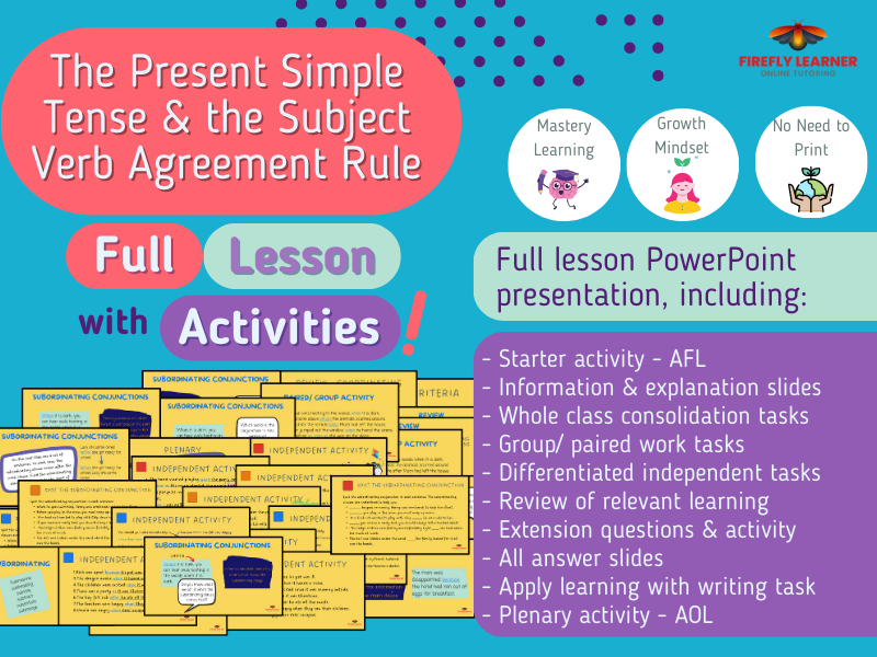 Present Simple Tense & Subject-Verb Agreement Rule - Full Lesson ...