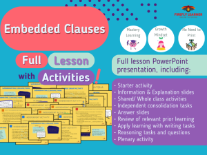 Embedded Clauses - Full Grammar Lesson + Activities - Made By Teachers