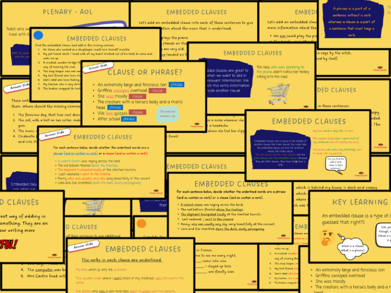 Embedded Clauses - Full Grammar Lesson + Activities - Made By Teachers