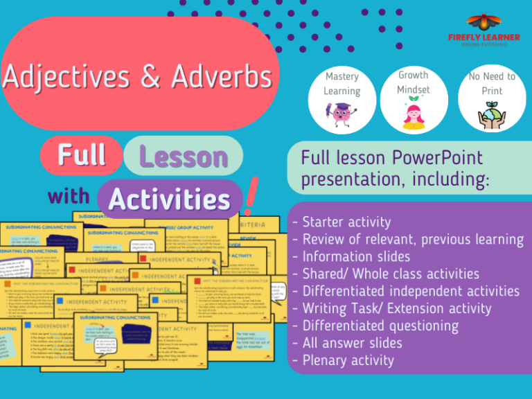 Adjectives and Adverbs - Full Grammar Lesson PowerPoint + Activities ...