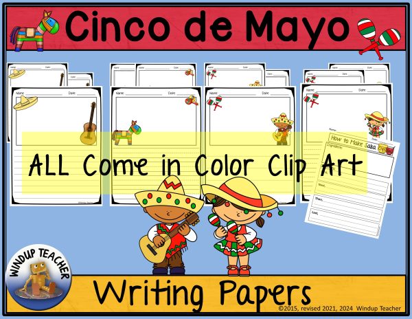 Cinco de Mayo Writing Paper Pack with Picture Box, Writing Lines, Color ...