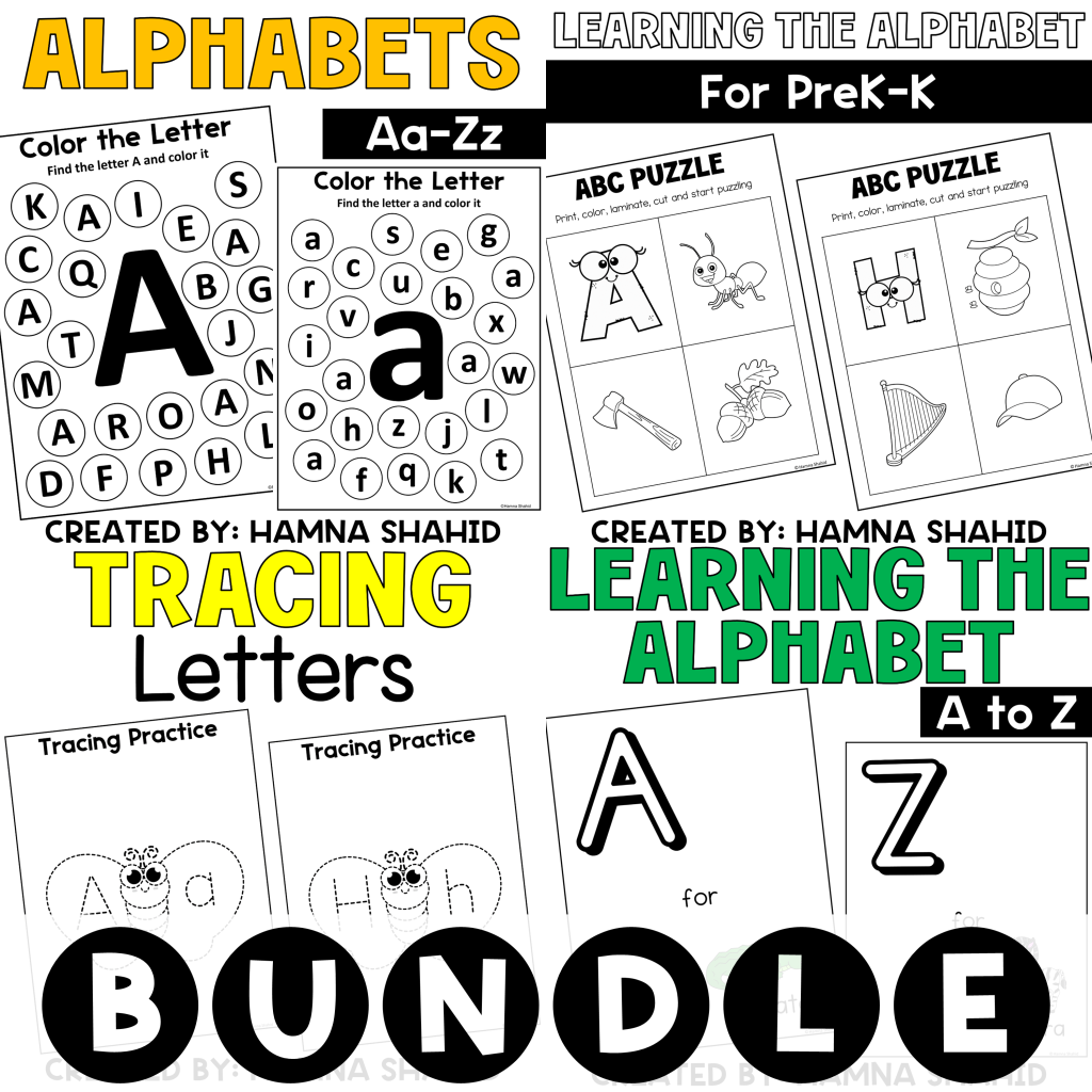 The Alphabet Learning Bundle - Tracing , Coloring Activities | Made By ...