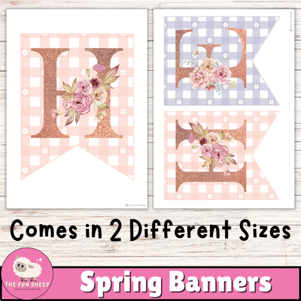 Spring Banners | Hello Spring Pennants DIY Spring Garland Bulletin ...