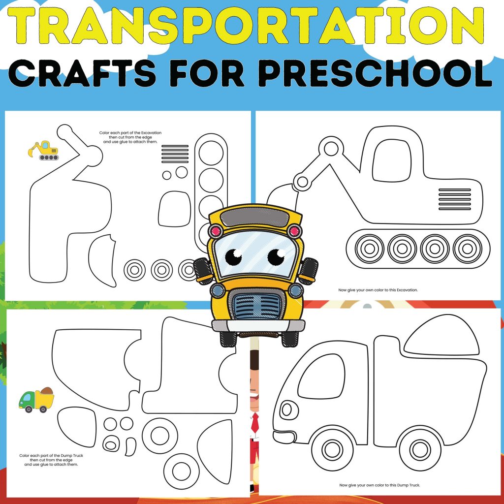 Transportation Crafts for Preschool, Cute Activity Book, Trucks, Cars ...