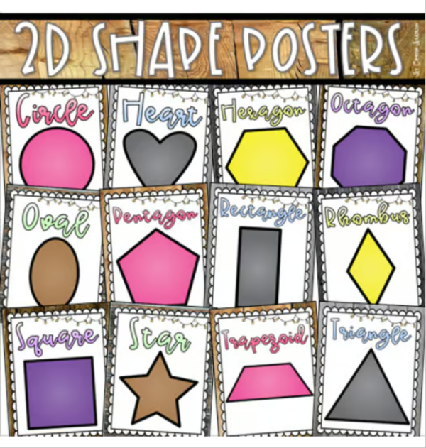 2D Shapes Poster Signs Rustic Farmhouse Shabby Chic Theme | Made By ...