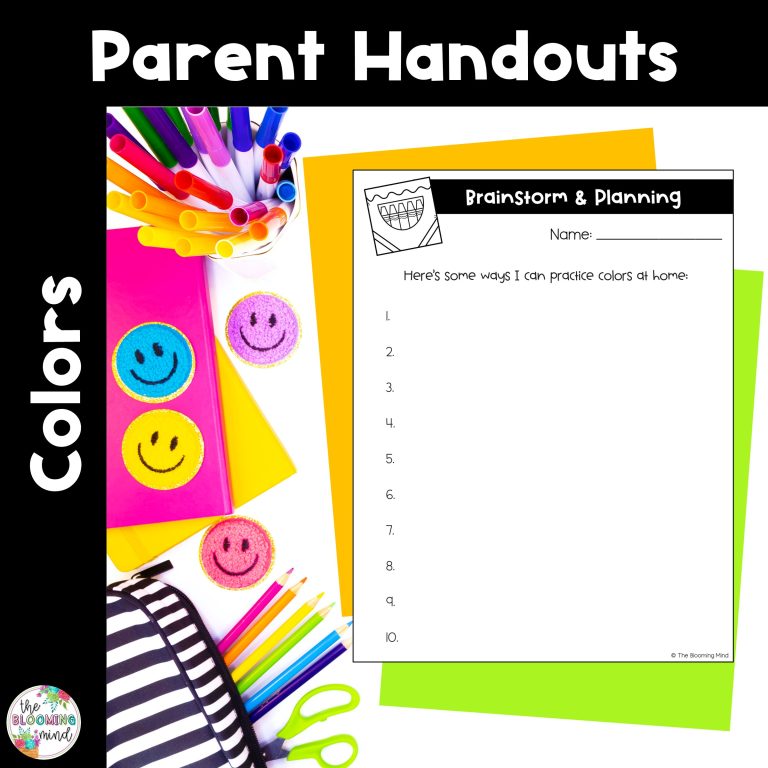 Parent Handouts for Learning Colors at Home | Made By Teachers