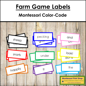 Farm Game Labels (color) - Montessori Grammar | Made By Teachers