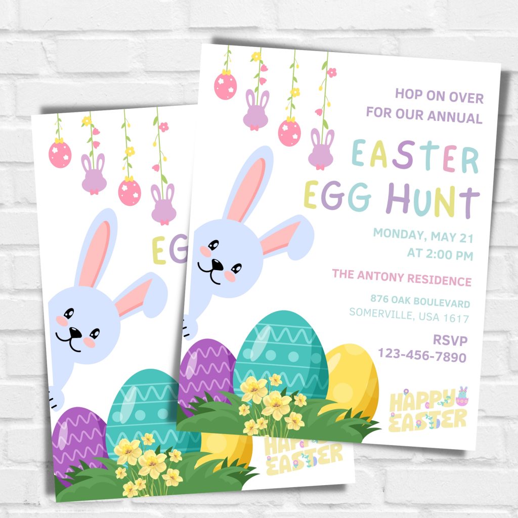 Easter Egg Hunt Invitation Printable , Editable Easter Celebration ...