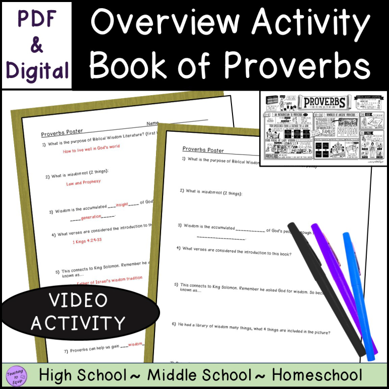 Book of Proverbs Bible Study Activity BUNDLE | Made By Teachers