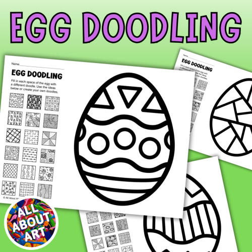 Egg Doodle Drawing Worksheets - Easter Zentangle Art Project for Spring ...