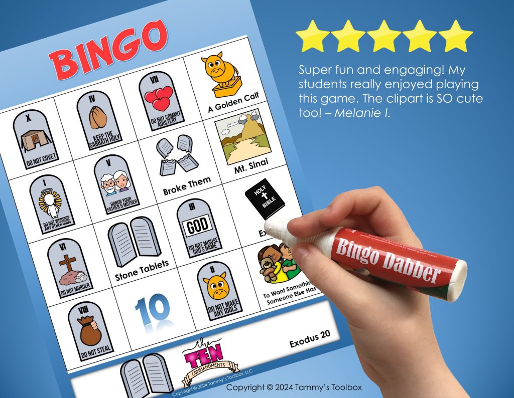 Old Testament Bible Bingo Bundle with Six Games to Review Bible Lessons ...