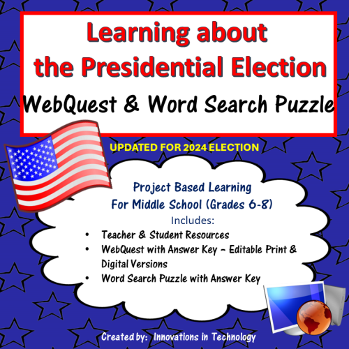 Learning about the Presidential Election WebQuest & Word Search Puzzle ...