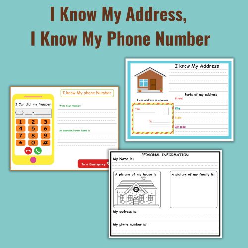 I Know My Address, I Know My Phone Number For Preschool & Kindergarten ...